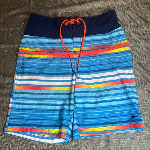 Speedo | Swim | Speedo Multicolor Striped Mens Swim Board Shorts | Poshmark